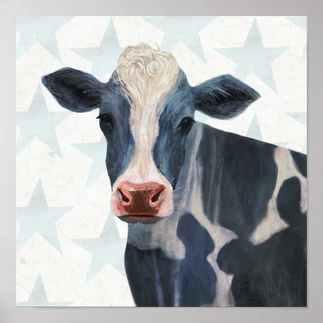 Patriotic Farm - Cow Poster | Zazzle