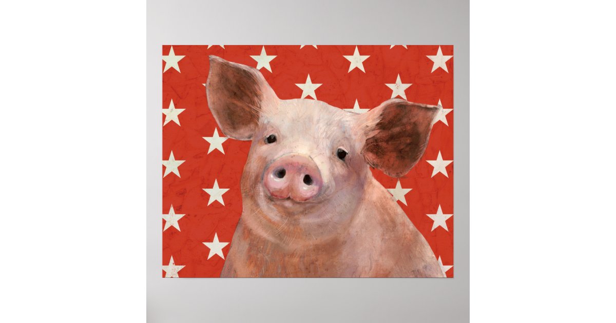 Patriotic Farm - Pig Poster | Zazzle