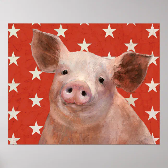 Patriotic Farm - Pig Poster | Zazzle