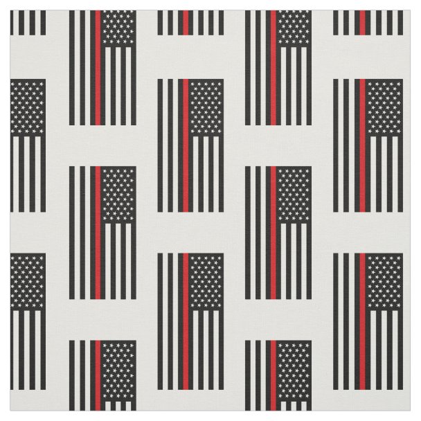 Patriotic Firefighter Style American Flag Fabric | Zazzle
