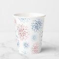 Patriotic Fireworks Summer 1st Birthday Party Paper Cups | Zazzle
