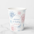 Patriotic Fireworks Summer 1st Birthday Party Paper Cups | Zazzle