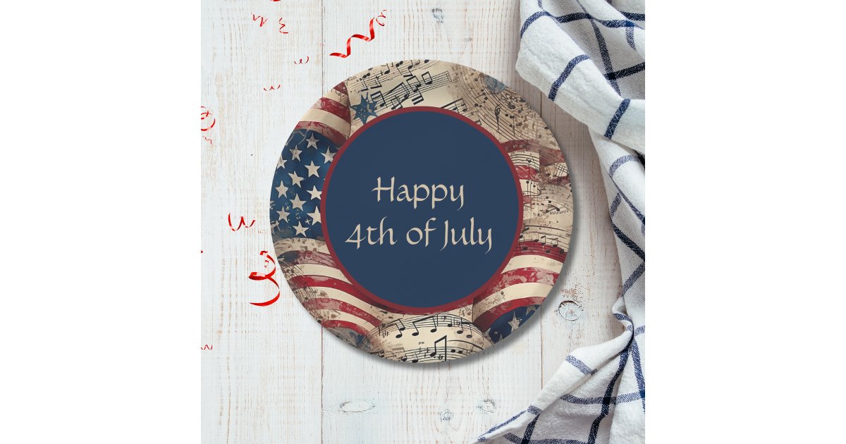 Patriotic Flag 4th of July Party BBQ Paper Plates | Zazzle