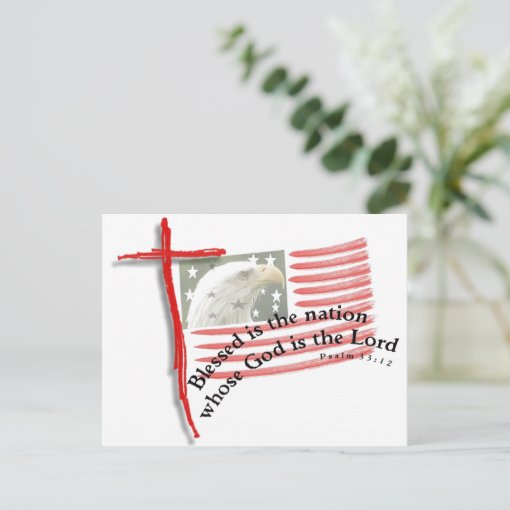 Patriotic Flag and Cross Postcard | Zazzle