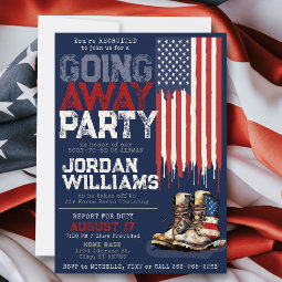 Patriotic Flag Military Going Away Farewell Party Invitation | Zazzle