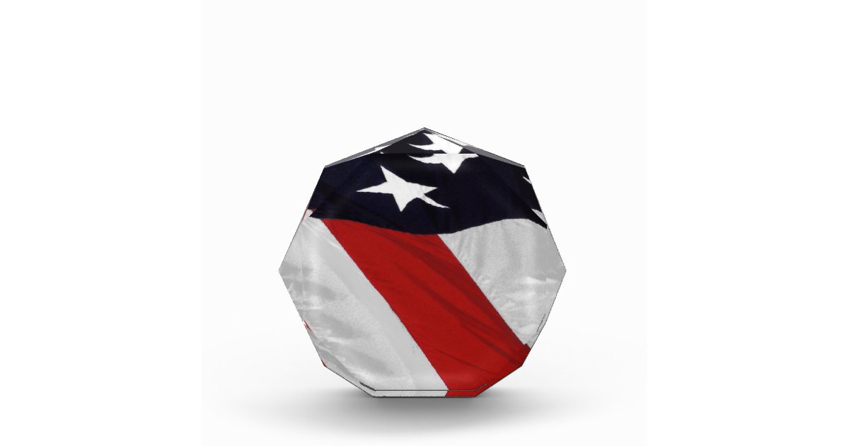 Patriotic Flag Paperweight Acrylic Award | Zazzle