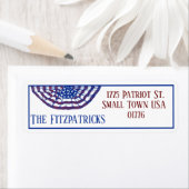 Patriotic Flag Rosette Red White and Blue Address Label | Zazzle