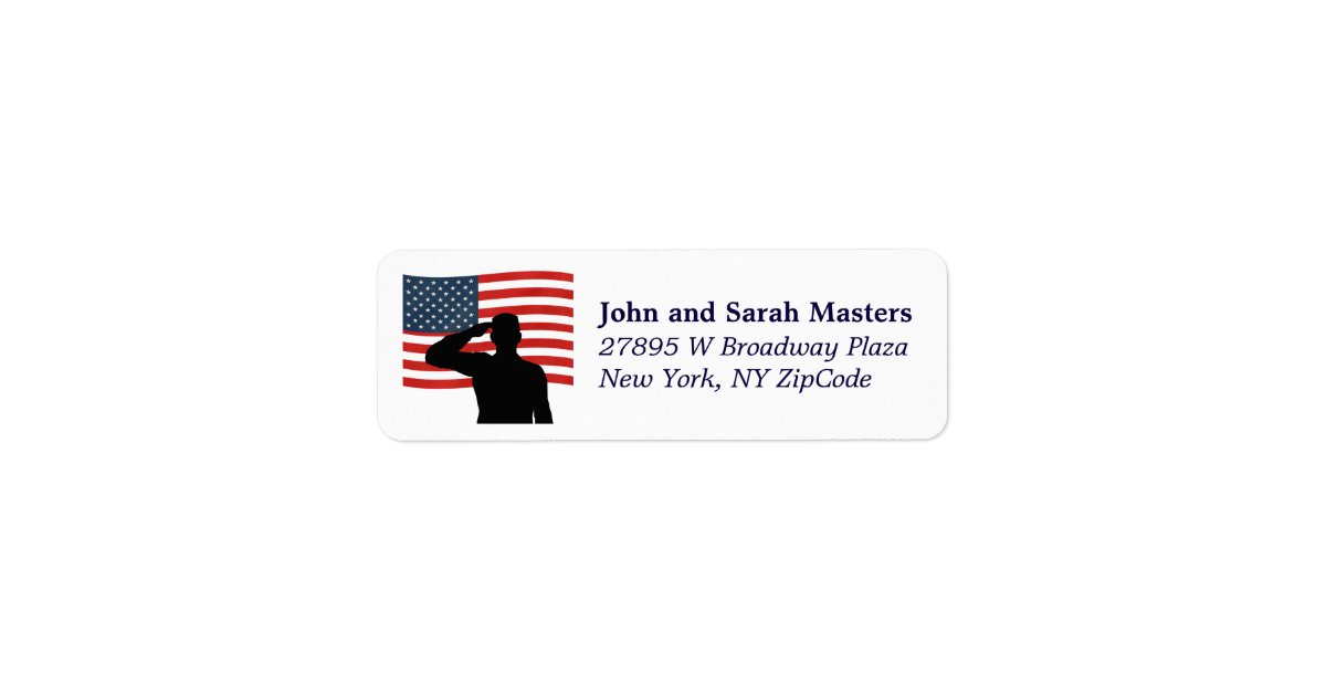 Patriotic Flag Salute Label | Zazzle