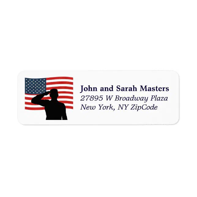 Patriotic Flag Salute Label | Zazzle