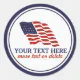 Patriotic Fourth of July American USA Flag Custom Classic Round Sticker ...