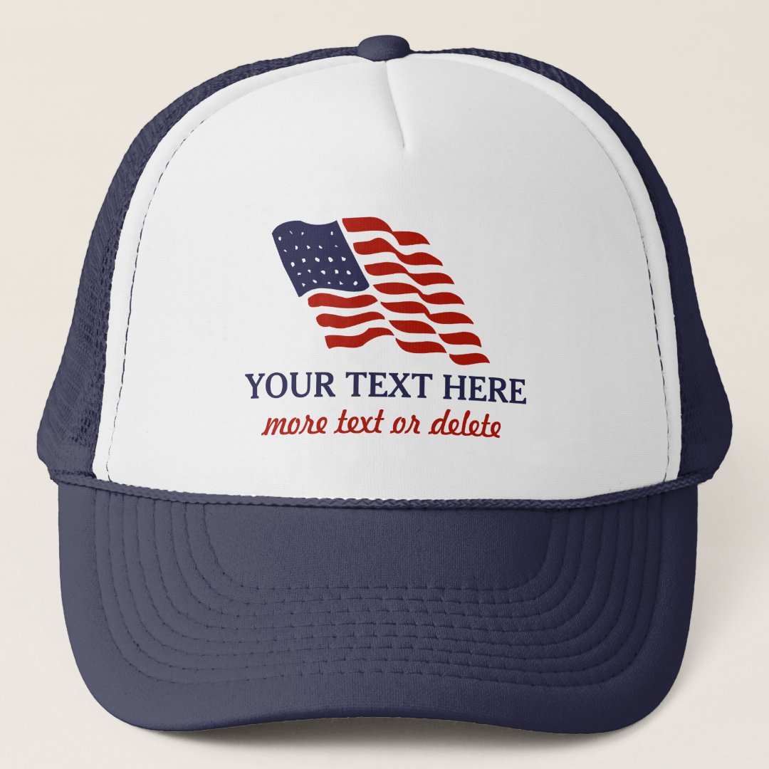 Patriotic Fourth of July American USA Flag Custom Trucker Hat | Zazzle