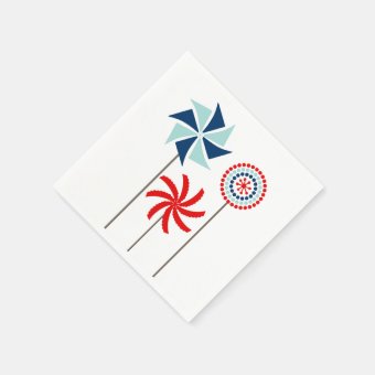 Patriotic Fourth of July Pinwheel Napkin | Zazzle