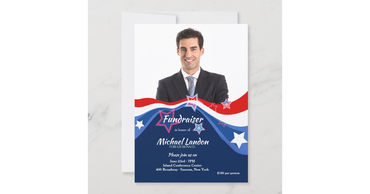 Patriotic Fundraiser Photo Invitation | Zazzle