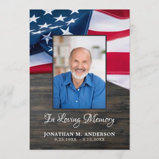 Patriotic Funeral American Flag Veteran Memorial P Program | Zazzle