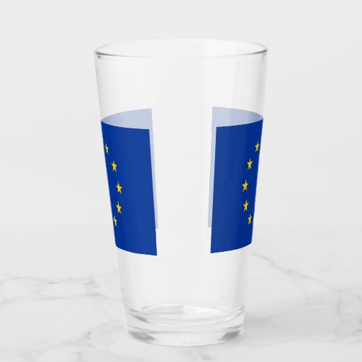 Patriotic glass cup with flag of European Union | Zazzle