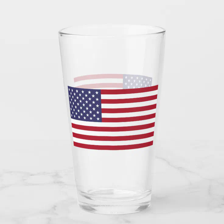 Patriotic glass cup with flag of USA | Zazzle