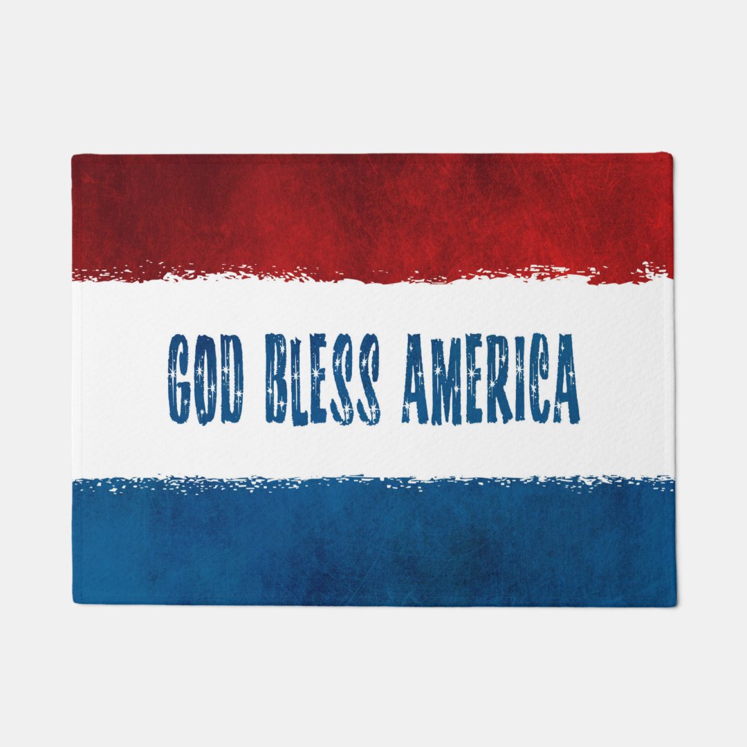 Patriotic God Bless America Door Mat | Zazzle
