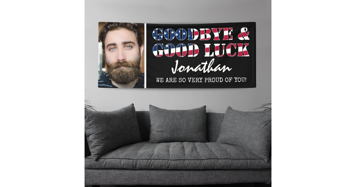 Patriotic Going Away Farewell Photo Banner | Zazzle