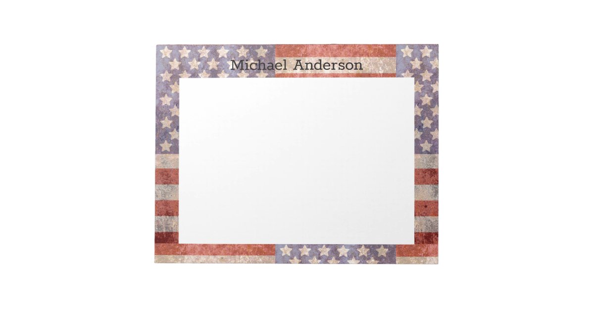 Patriotic Grunge American Flag Notepad | Zazzle