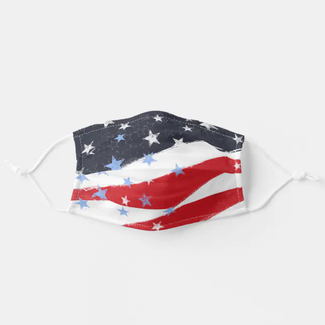 Patriotic Grunge Stars and Stripes Adult Cloth Face Mask | Zazzle