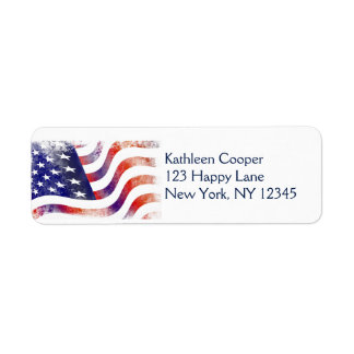 American Flag Return Address Labels | Zazzle