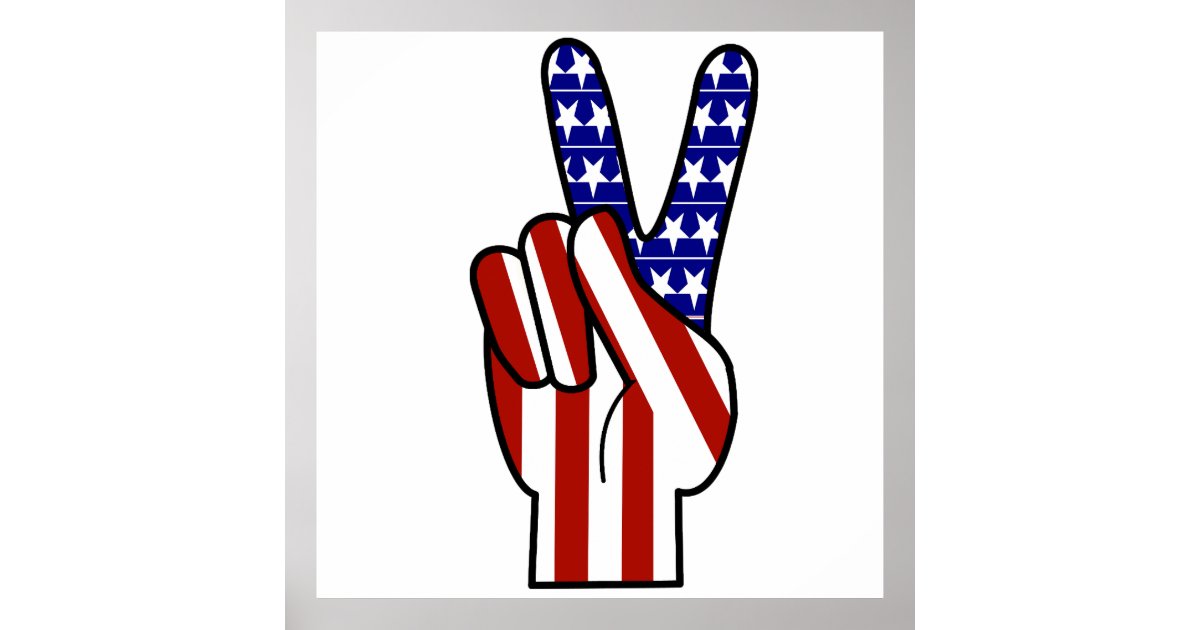 Patriotic Hand Peace Sign | Zazzle