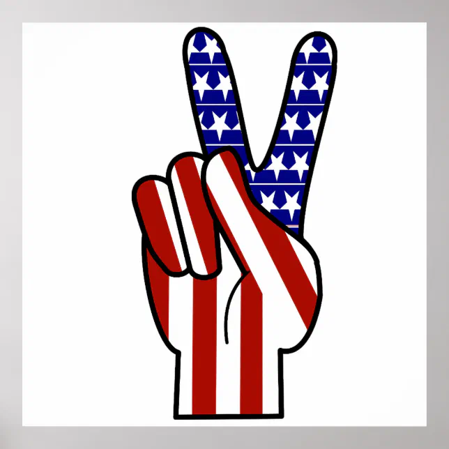Patriotic Hand Peace Sign | Zazzle