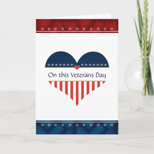 Patriotic Heart Veterans Day Greeting Card | Zazzle
