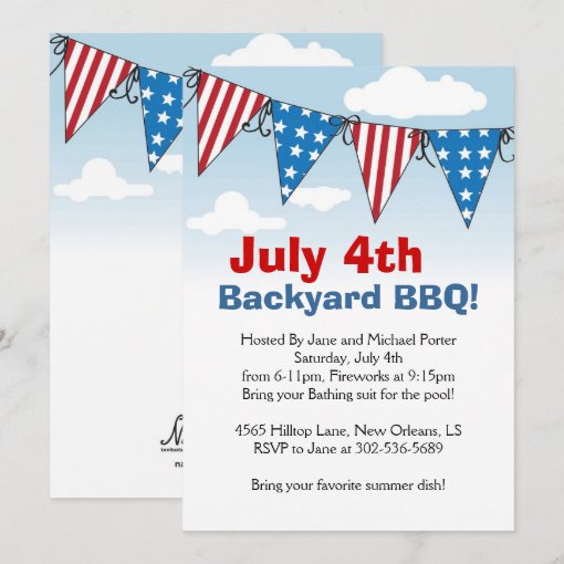 Patriotic Holiday Themed Party Invitations | Zazzle