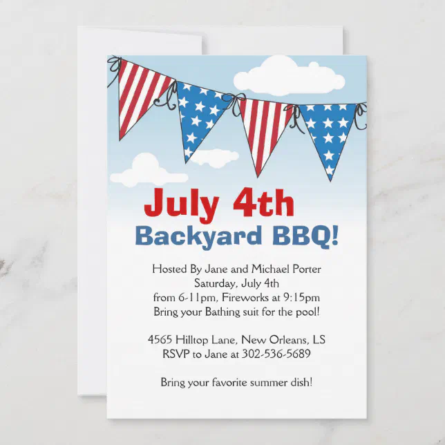 Patriotic Holiday Themed Party Invitations | Zazzle