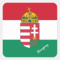 Patriotic Hungary & Hungarian flag, travel /sports Square Sticker | Zazzle
