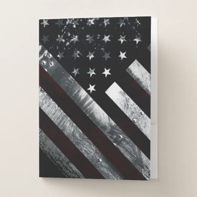 Patriotic Industrial American Flag Pocket Folder | Zazzle
