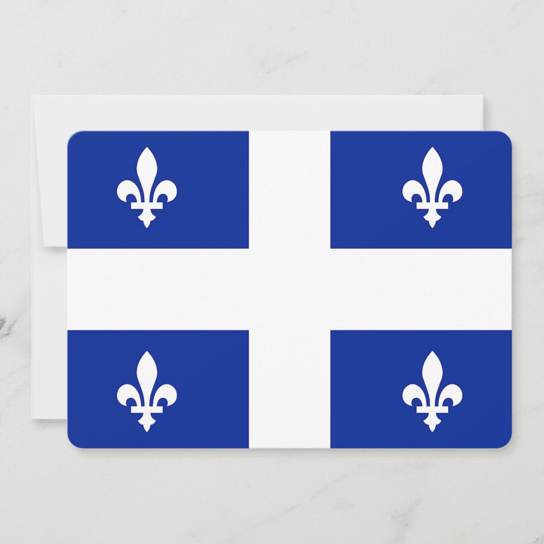 Patriotic invitations with Flag of Quebec | Zazzle