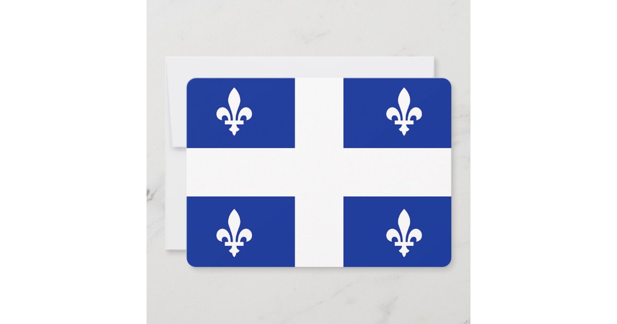 Patriotic invitations with Flag of Quebec | Zazzle