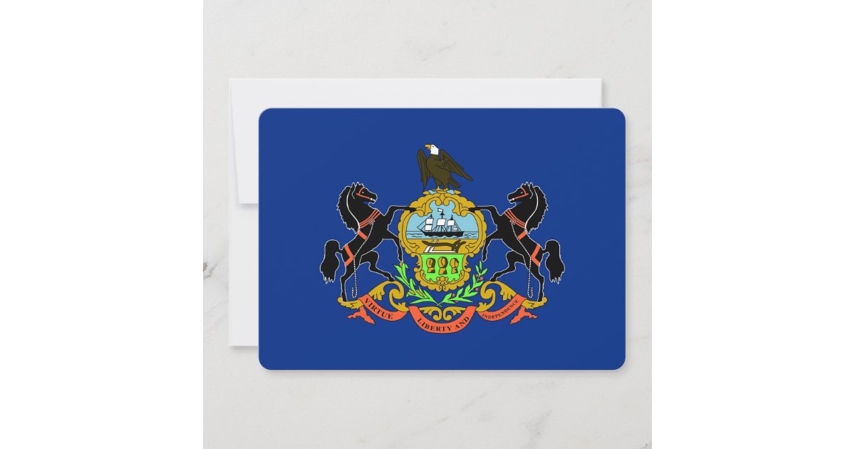 Patriotic invitations with Pennsylvania Flag | Zazzle