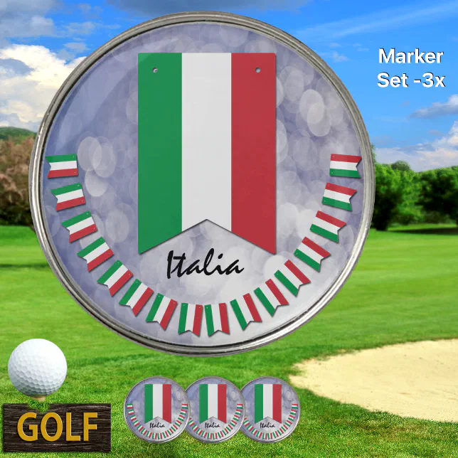 Patriotic Italian Flag Golf Ball Marker / Italy | Zazzle