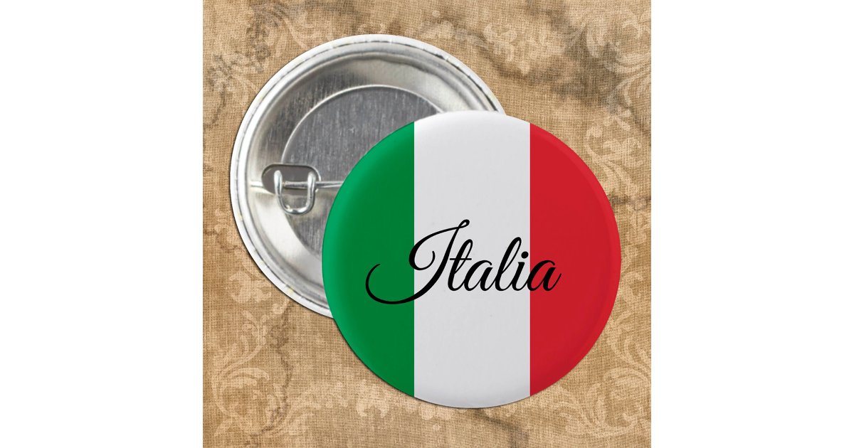 Patriotic Italy button, Italian Flag travel /sport Button | Zazzle
