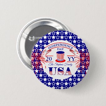 Patriotic July 4th Independence Day Celebration Button | Zazzle