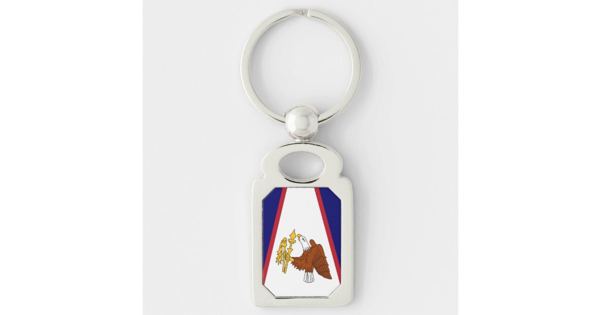 Patriotic keychain with Flag of American Samoa | Zazzle