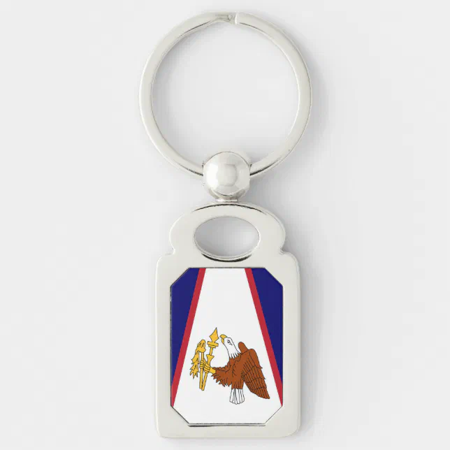 Patriotic keychain with Flag of American Samoa | Zazzle