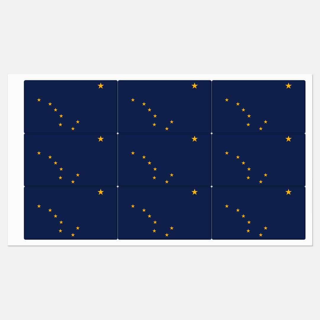 Patriotic labels with flag of Alaska State, USA | Zazzle