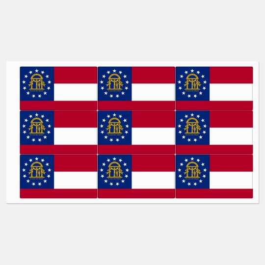 Patriotic labels with flag of Georgia State | Zazzle.com