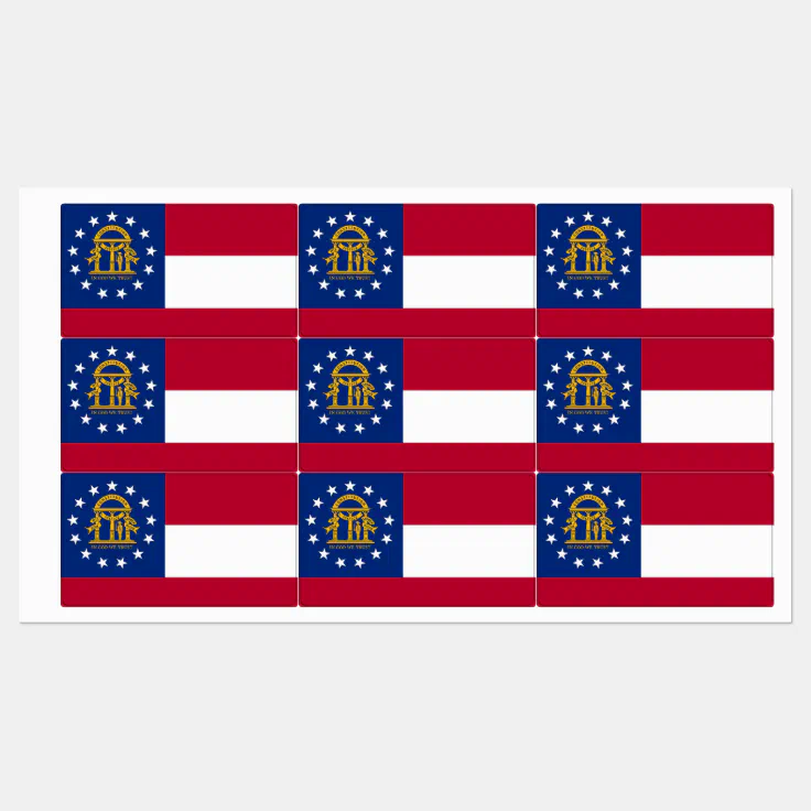 Patriotic labels with flag of Georgia State | Zazzle