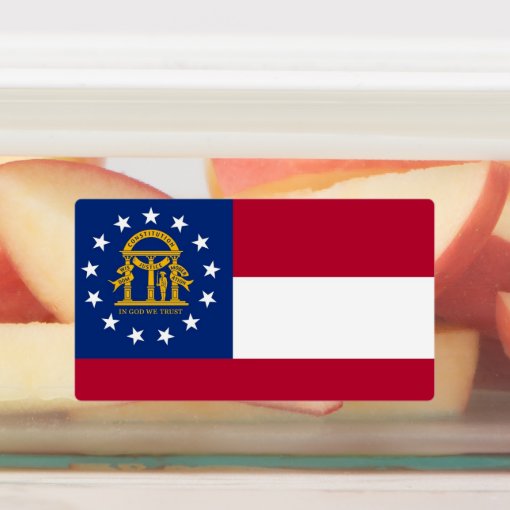 Patriotic labels with flag of Georgia State | Zazzle