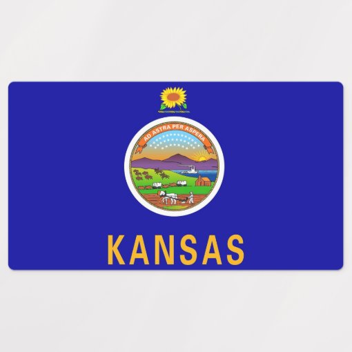 Patriotic labels with flag of Kansas State | Zazzle
