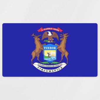 Patriotic labels with flag of Michigan State | Zazzle