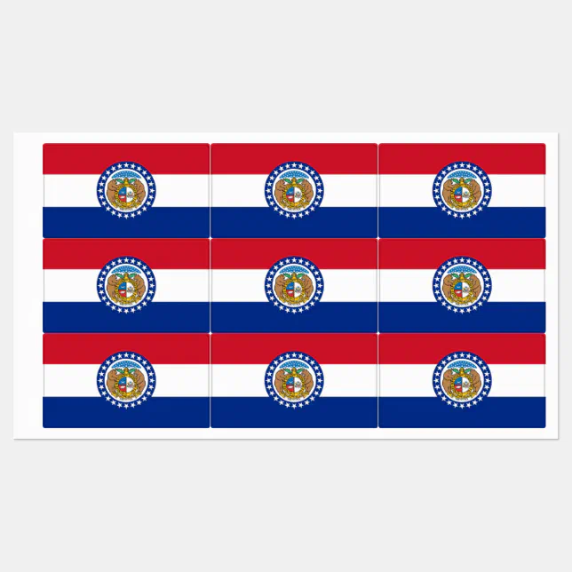 Patriotic labels with flag of Missouri State | Zazzle