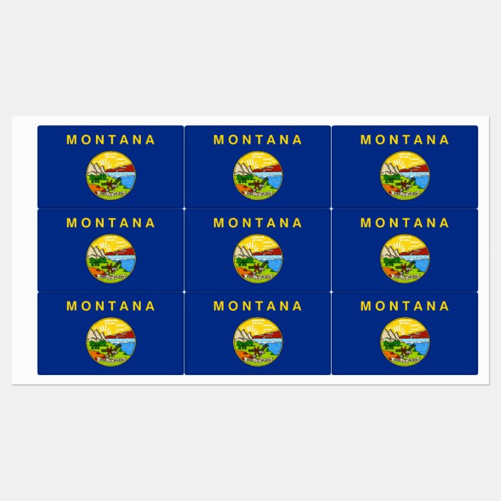 Patriotic labels with flag of Montana State | Zazzle.com