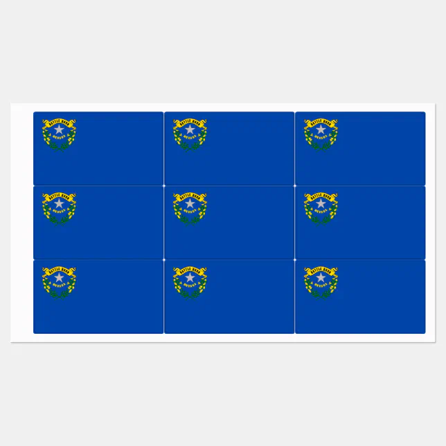 Patriotic labels with flag of Nevada State | Zazzle
