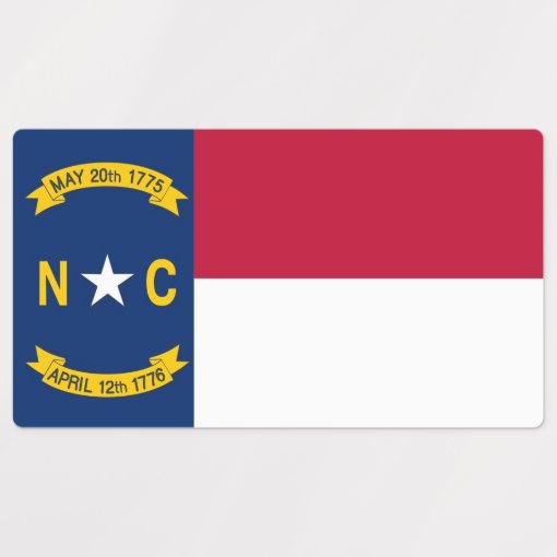 Patriotic labels with flag of North Carolina State | Zazzle